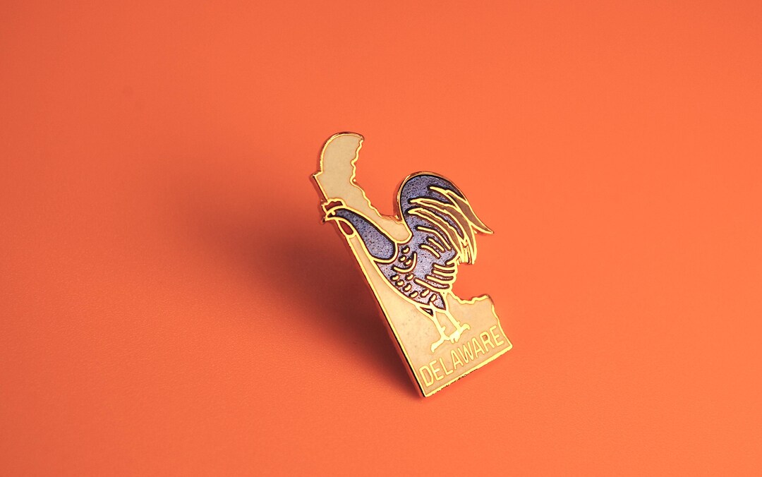 Delaware Rooster Chicken Enamel Lapel Pin - Etsy