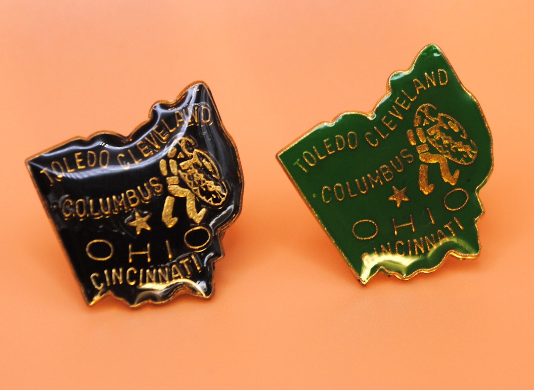 Ohio Toledo Cleveland Columbus USA Vintage Enamel Lapel Pin - Etsy