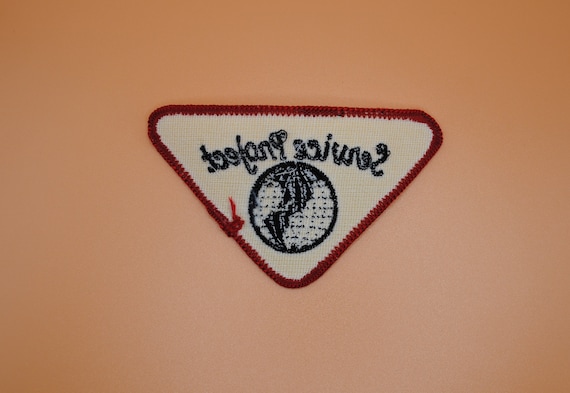 Service Project Vintage Boy Scout Triangle Globe Patch - Gem