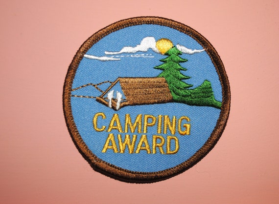 Camping Award Camper Camp Tent Vintage Scout Patch - Gem