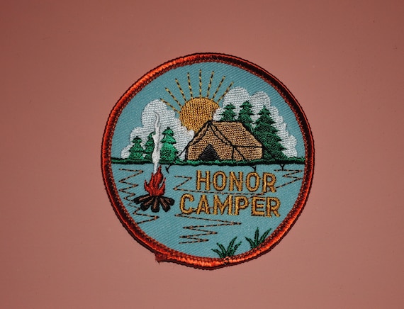 Honor Camper Tent Camping Vintage Scout Patch - Gem