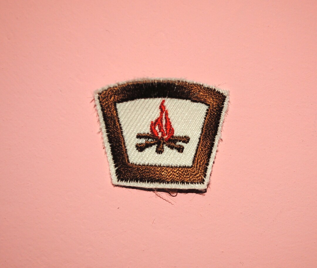 Campfire Campout Camper Camping Bonfire Mini Vintage Scout Badge Patch ...