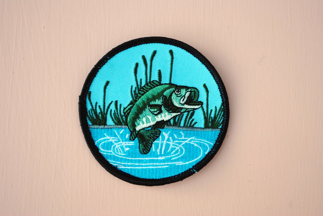 Vintage Circle Bass Fishing Fisherman Patch - Etsy