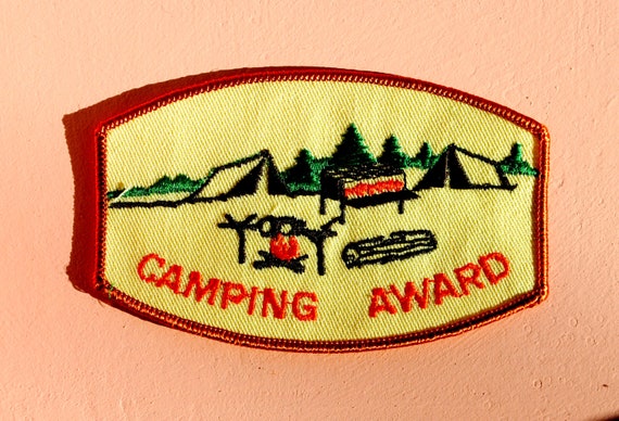 Camping Award Vintage Tent Camper Scout Patch - Gem