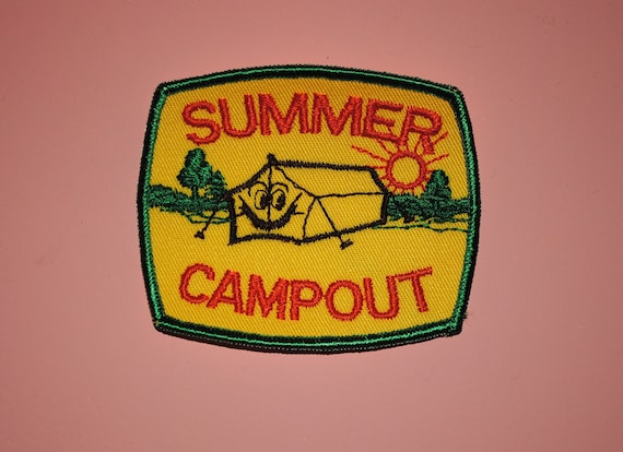 Summer Campout Tent Camping Vintage Camper Scout Patch - Gem