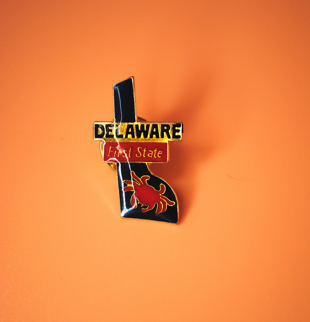 Delaware the First State Crab USA Vintage Enamel Lapel Pin - Etsy