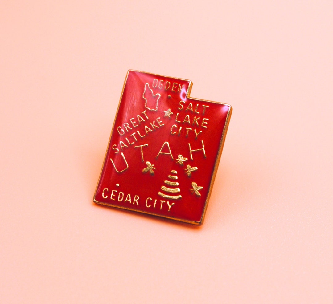 Utah Red Vintage USA State SLC Enamel Lapel Pin - Etsy