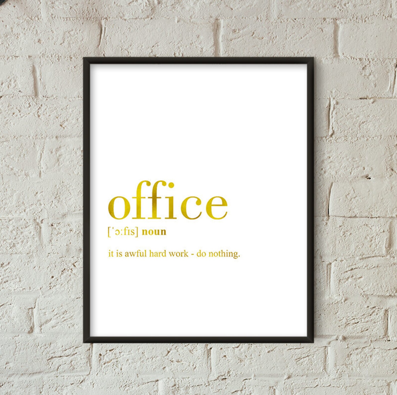 Office Definition Print Office Printable Gold Office Decor Etsy
