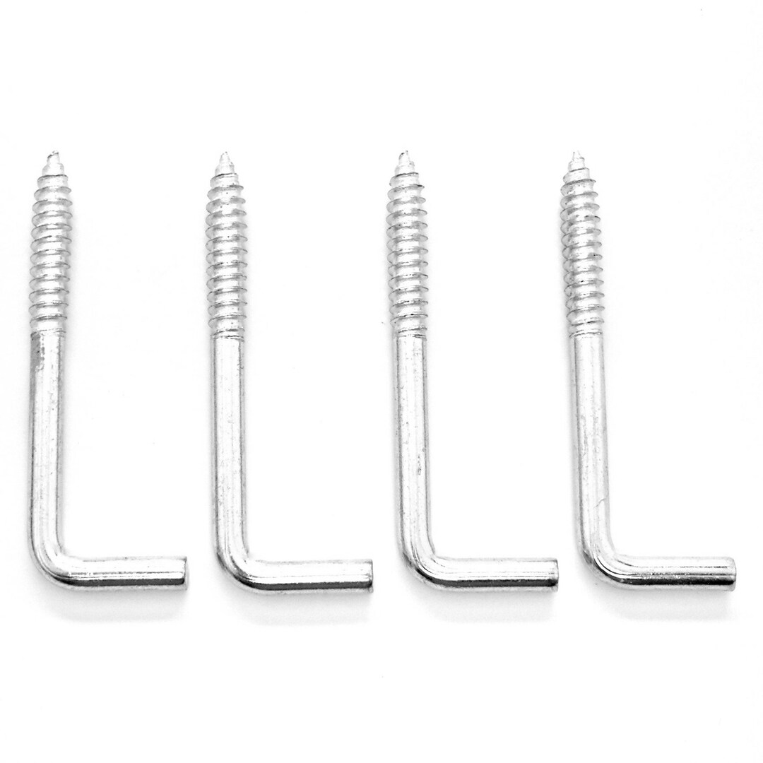 NEW Square Bend Screw Hook 4 Piece Lots 3-1/16-inches Long X 7/32-inch ...