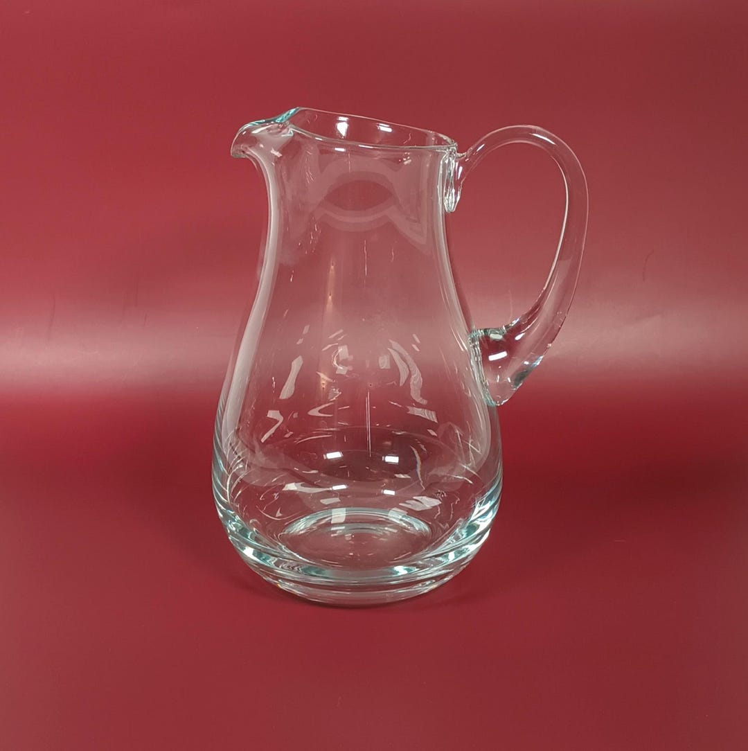 Clear Glass Pitcher, Handblown, for Water, Lemonade, Iced Tea - Etsy