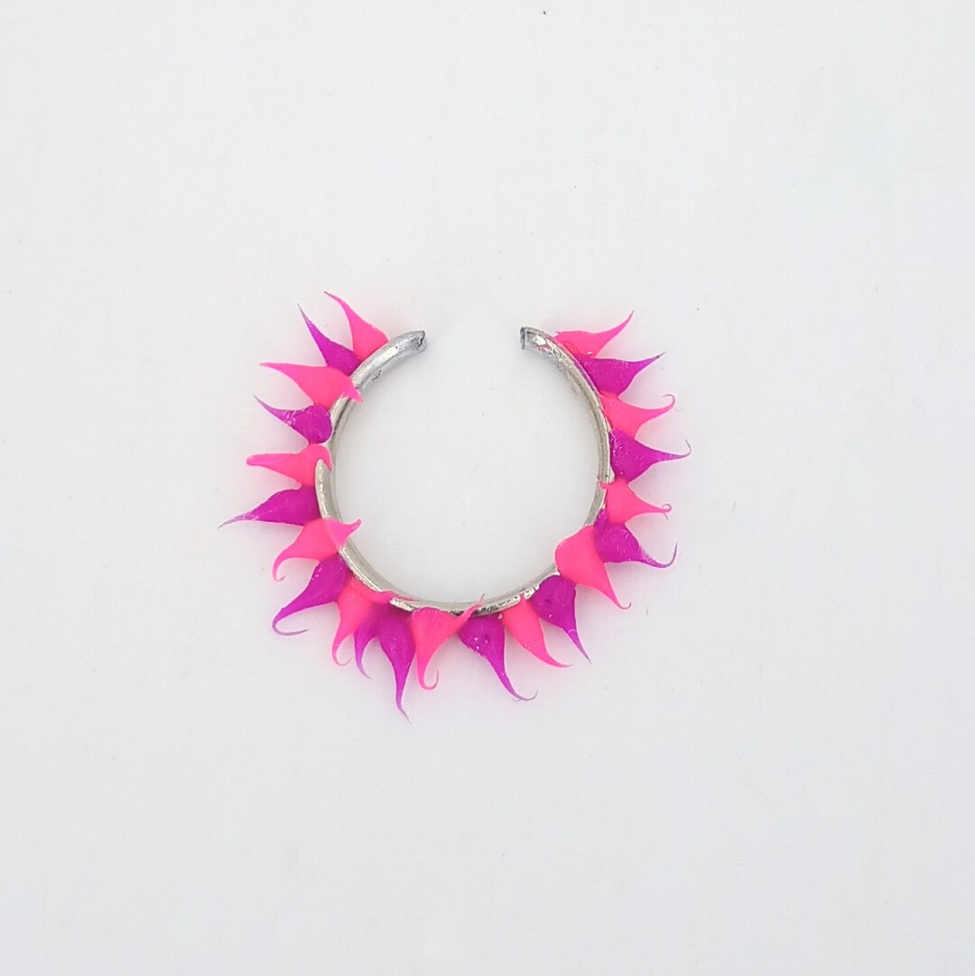 Rubber Spikes Adjustable Toe Ring Silver Band Beach Pink Purple - Etsy