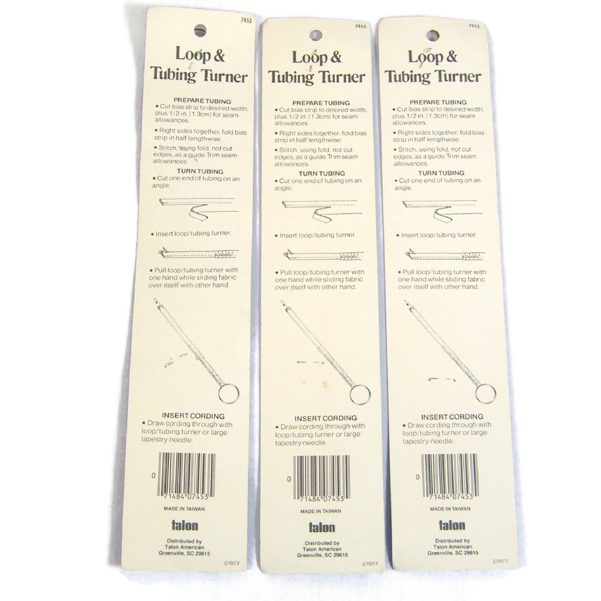 Talon 10 Loop and Tubing Turner Set of 3 Sewing Accessory Turning Bias ...