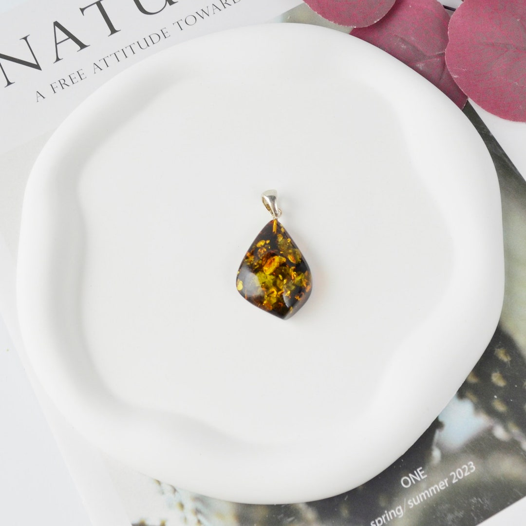 Drop Amber Pendant, Natural Stone Pendant, Gemstone Pendant, Healing ...