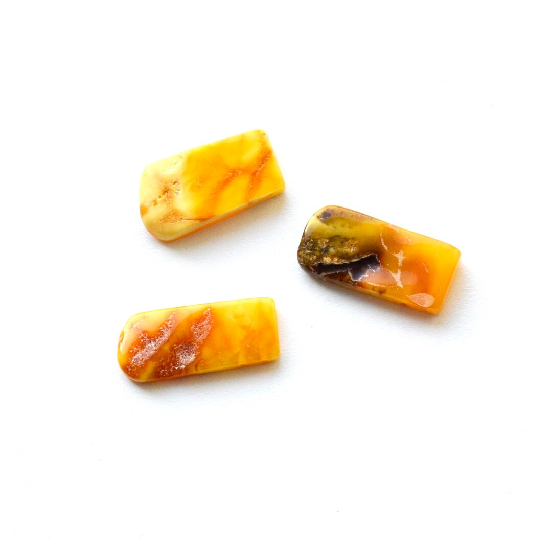 Butterscotch Beads, Amber Beads With Holes 1mm, 3 Beads, Beads for Jewelry Making, Crafting ...