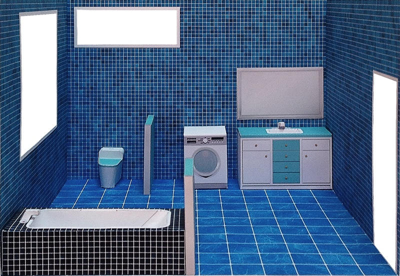 Bathroom #001 - DIY Miniature Paper Craft - Etsy
