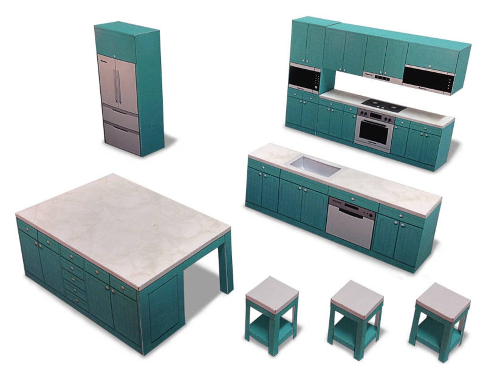 Kitchen 002 DIY Miniature Paper Craft - Etsy