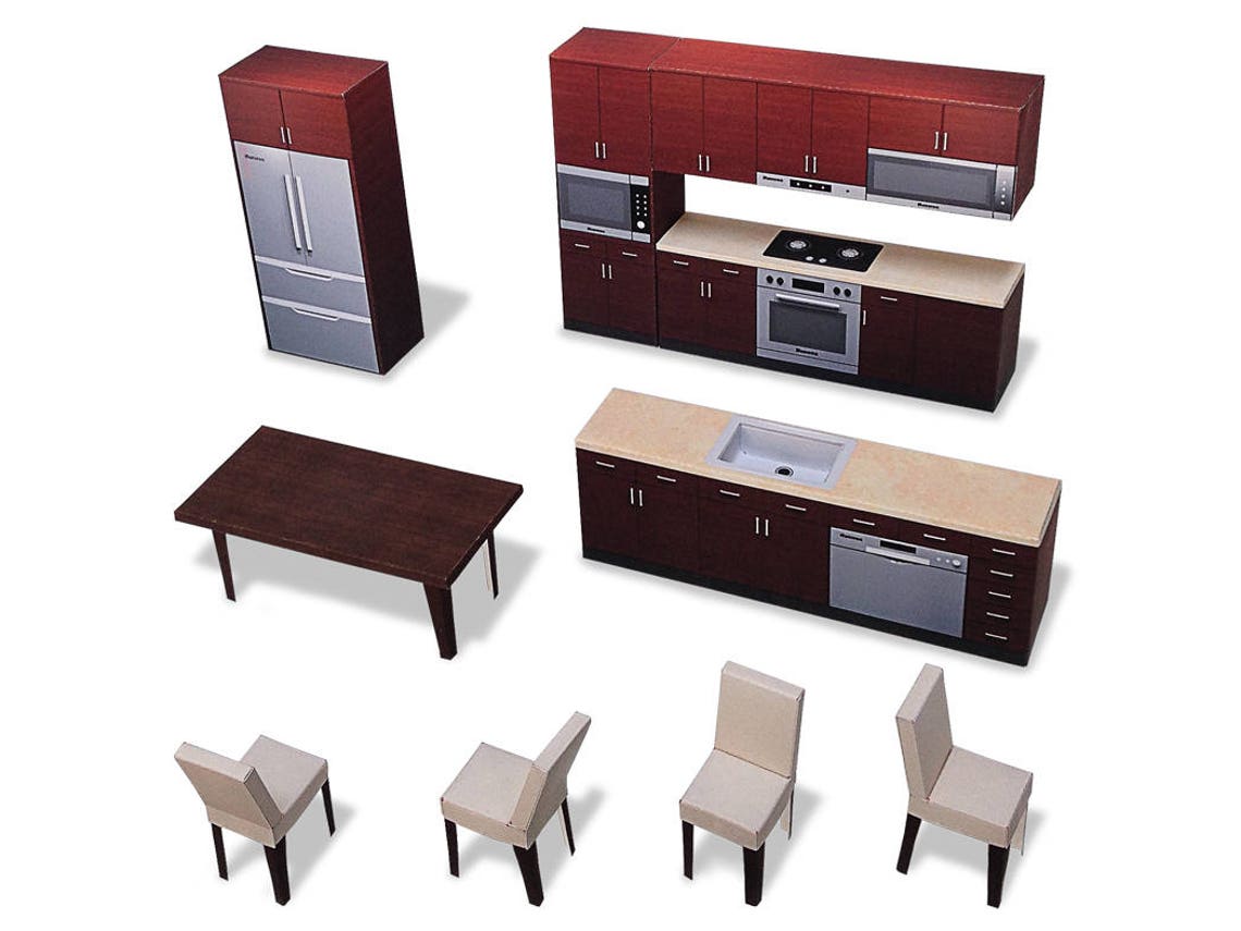 Kitchen 001 DIY Miniature Paper Craft - Etsy