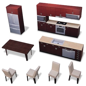 Kitchen #001 - DIY Miniature Paper Craft - Etsy