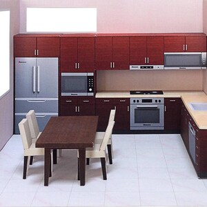 Kitchen #001 - DIY Miniature Paper Craft - Etsy
