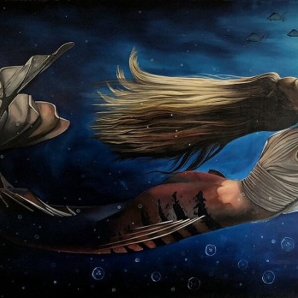 Mermaid Painting - Etsy