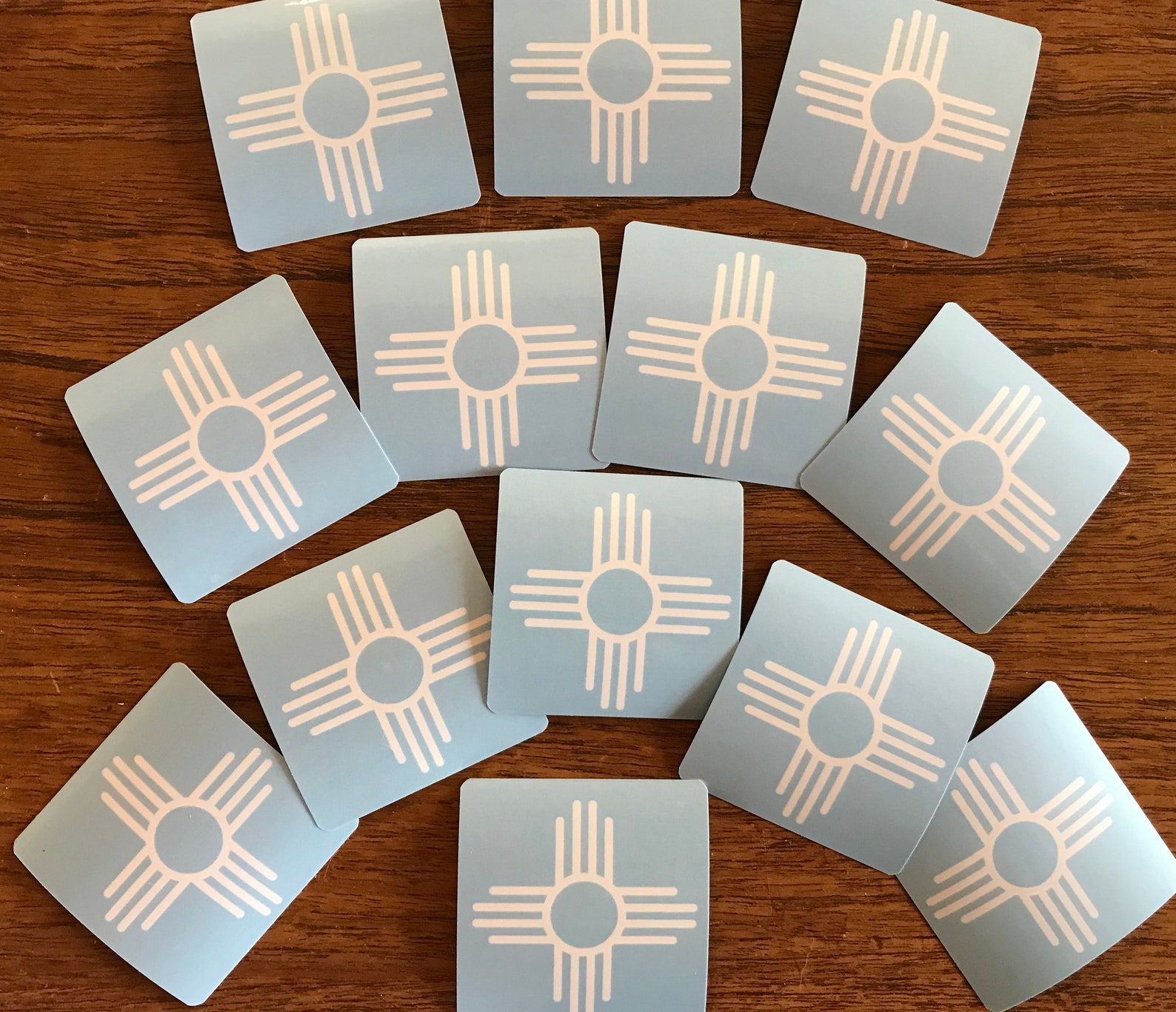 Zia Sun Symbol sticker Zia Sacred Sun Symbol poly sticker | Etsy