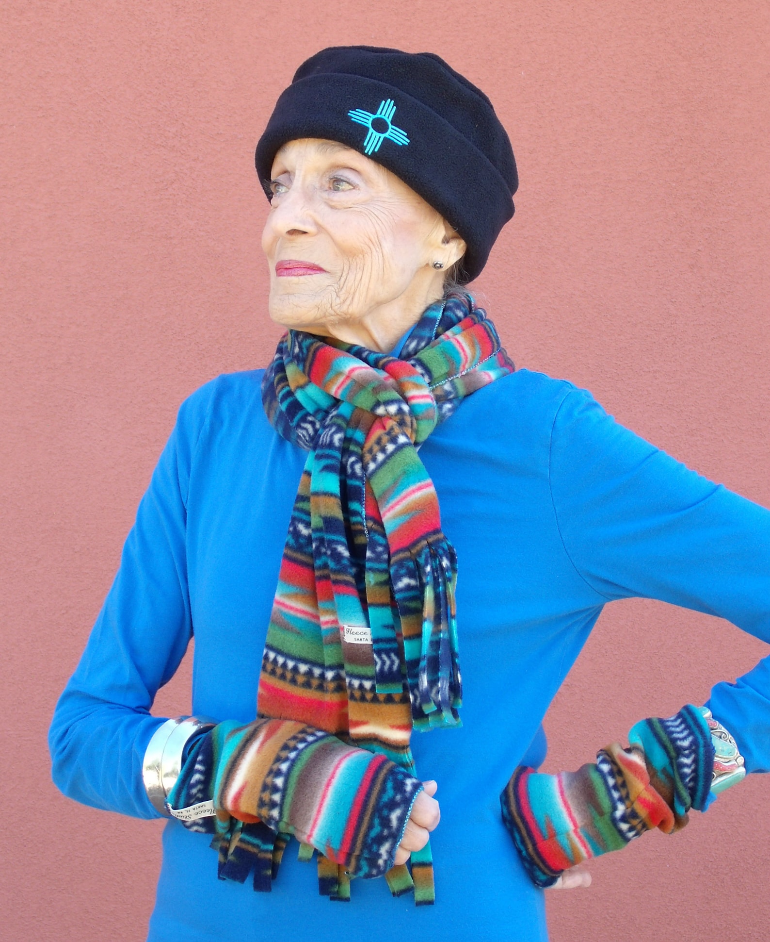 Fleece Scarf Blue Sunset Print Fleece Gift for Women Gift | Etsy