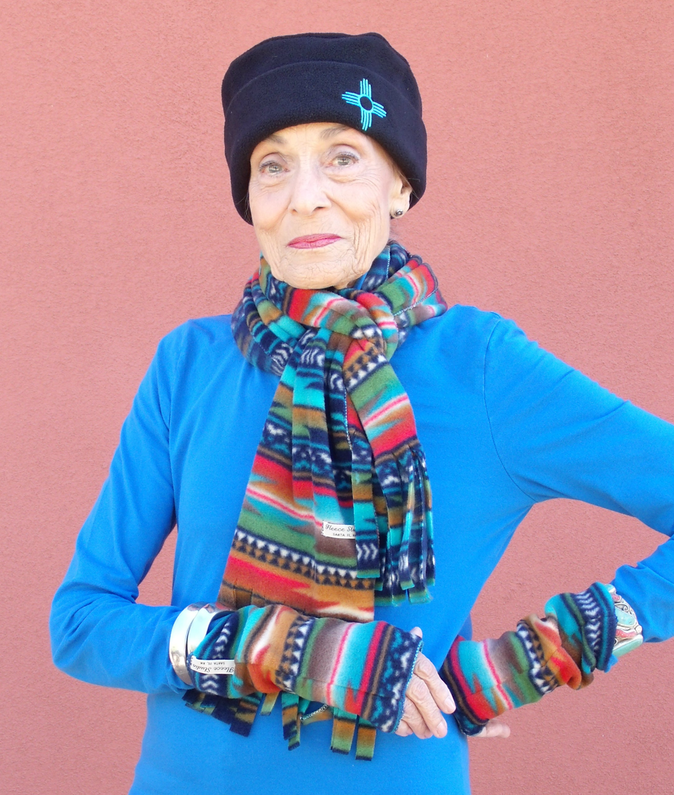 Fleece Scarf Blue Sunset Print Fleece Gift for Women Gift - Etsy