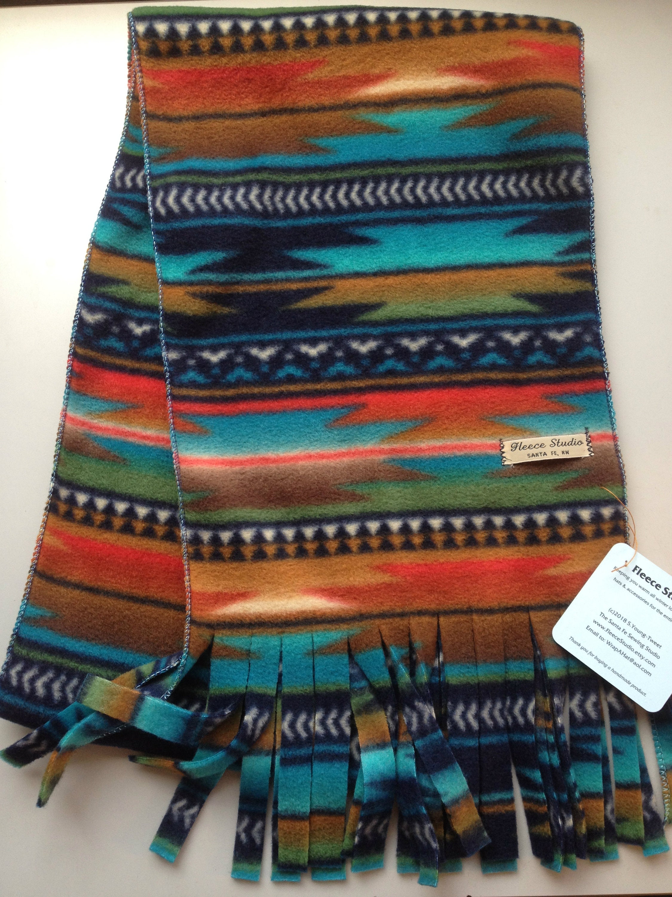 Fleece Scarf Blue Sunset Print Fleece Gift for Women Gift | Etsy