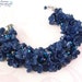 Navy Blue Bracelet Dark Blue Bracelet Navy Blue Jewelry Set Blue Flower ...