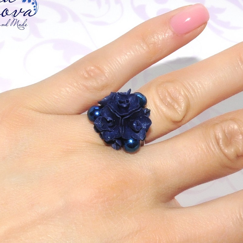 Dark Blue Ring - Etsy