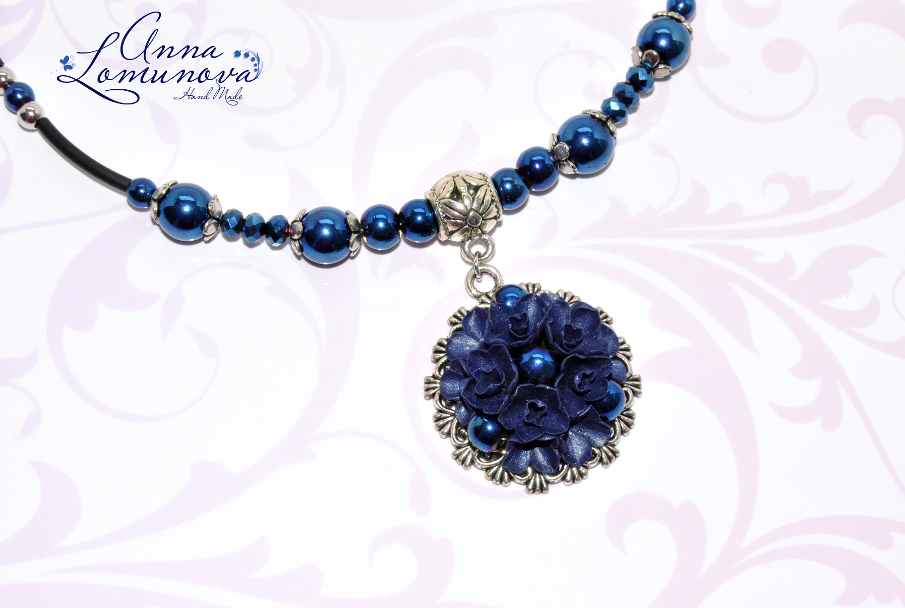 Navy Blue Jewelry Set Navy Blue Statement Necklace Navy Blue | Etsy