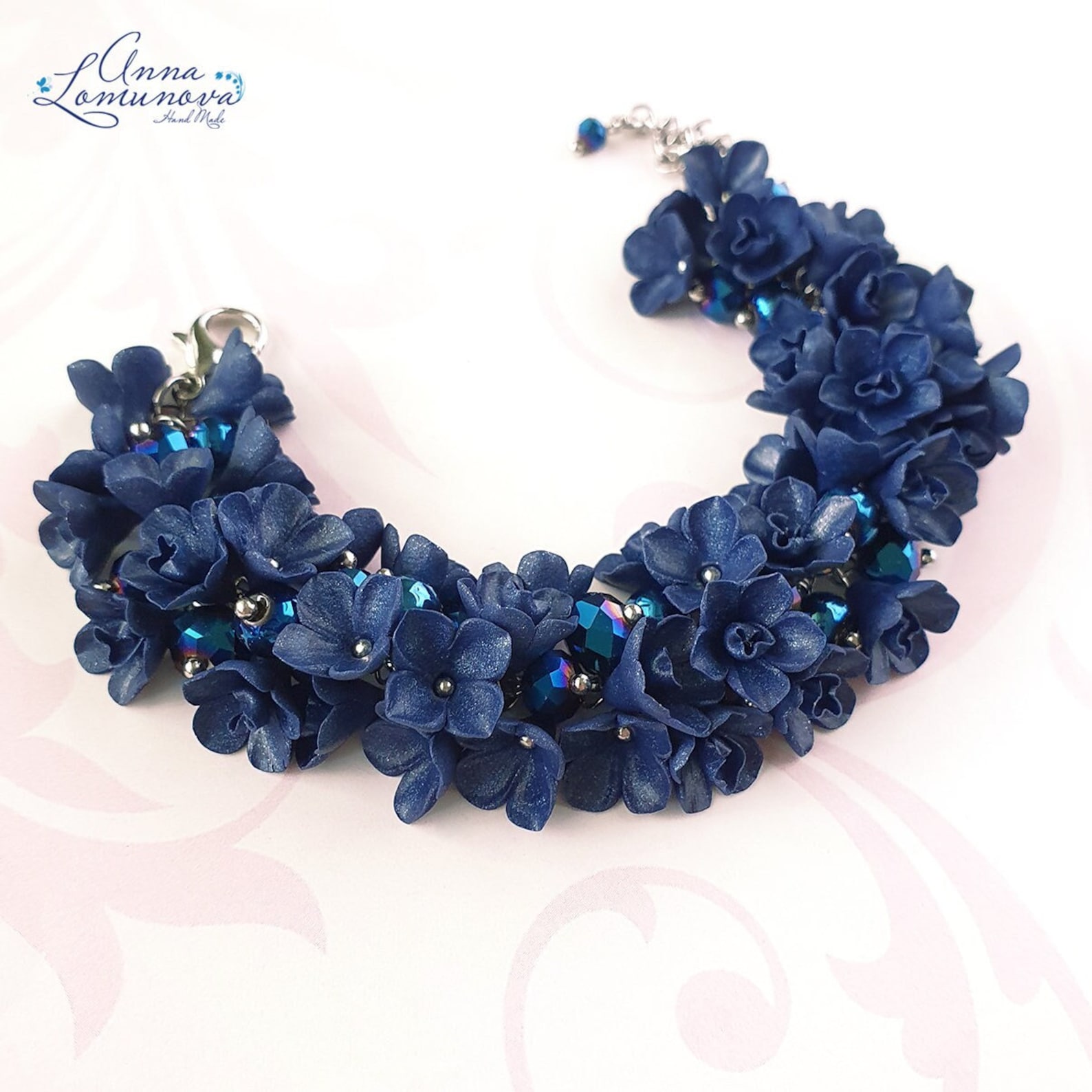 Navy Blue Bracelet Dark Blue Bracelet Navy Blue Jewelry Set - Etsy