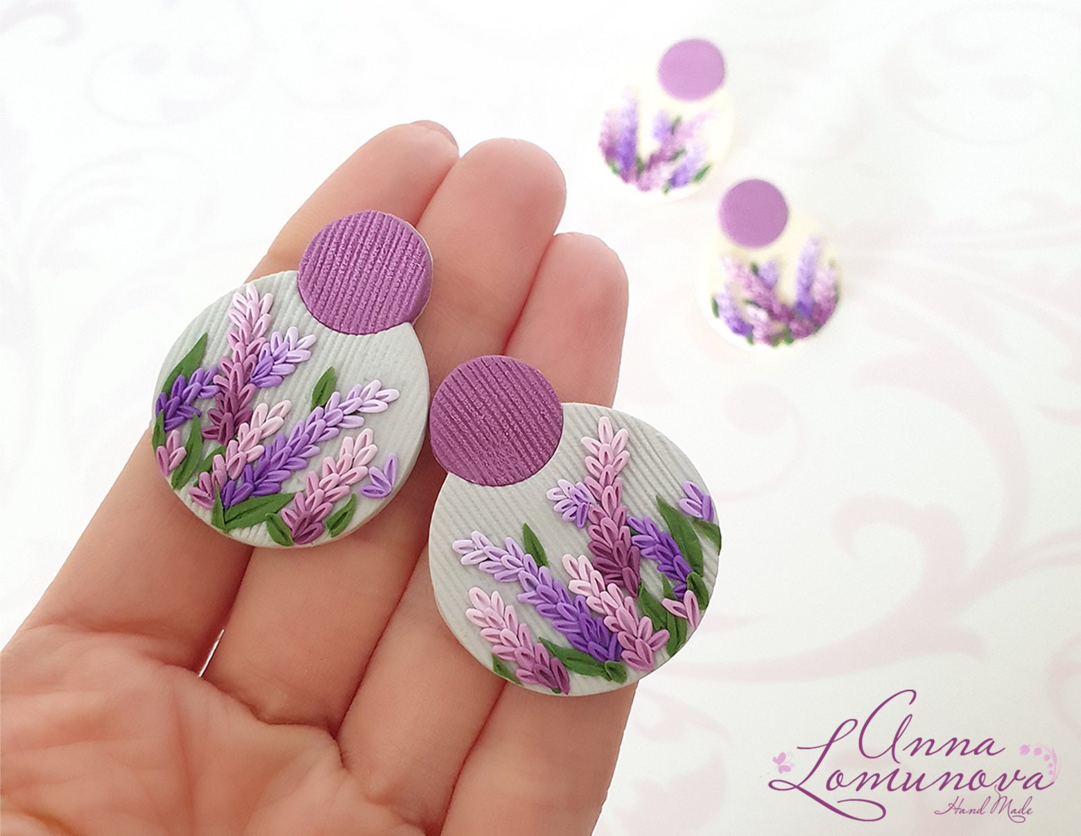 Lavender Flower Earrings Lavender Bridesmaid Earring Lavender Jewelry ...