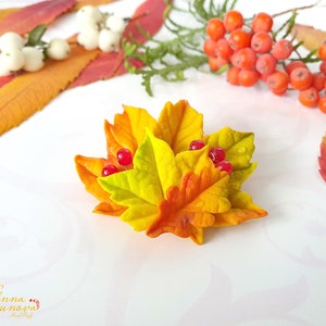 Autumn Brooch Pin Real Leaf Brooch Autumn Oak Jewelry Yellow Maple Leaf ...