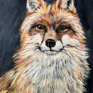 Beautiful Acrylic Painting Red Fox - Etsy