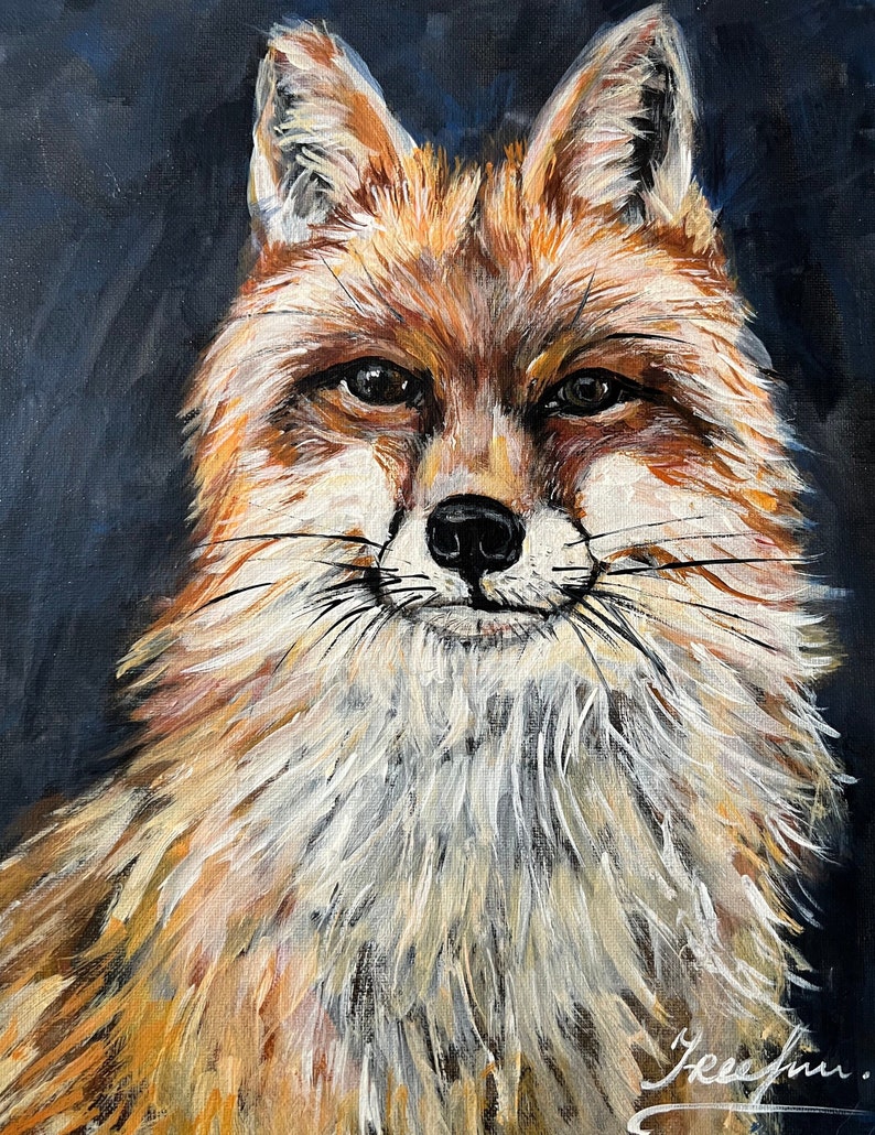 Beautiful Acrylic Painting Red Fox - Etsy