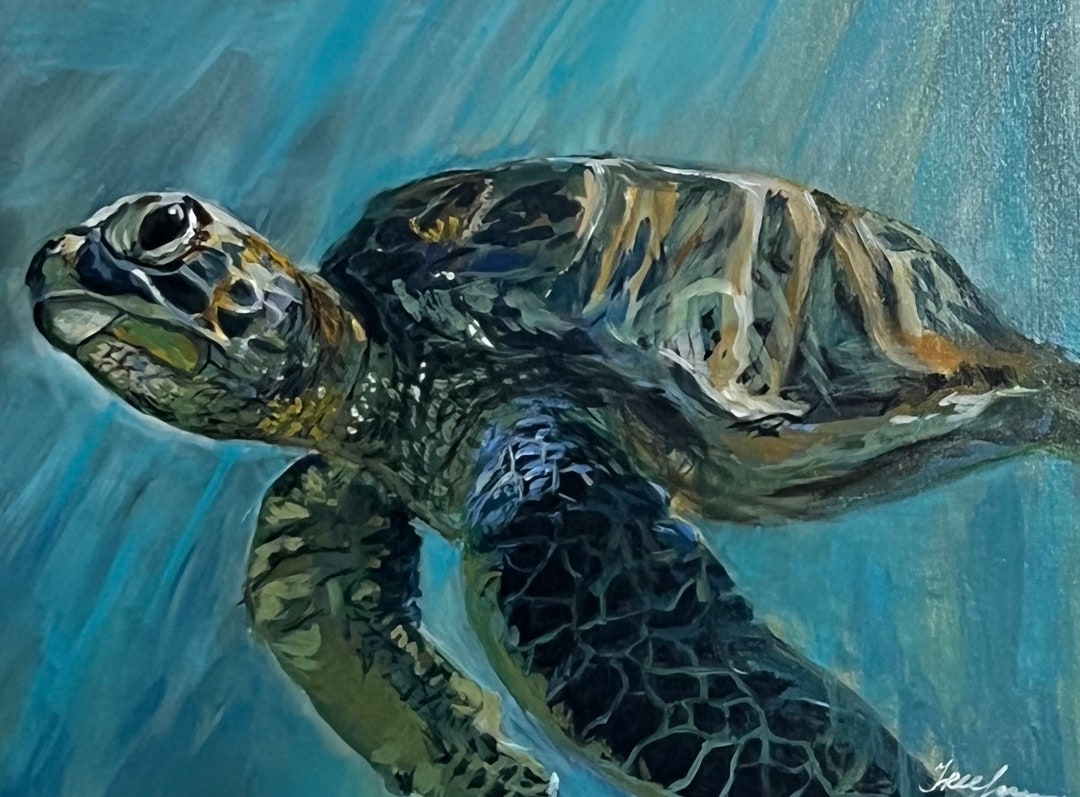 Sea Turtle Original Acrylic Painting - Etsy