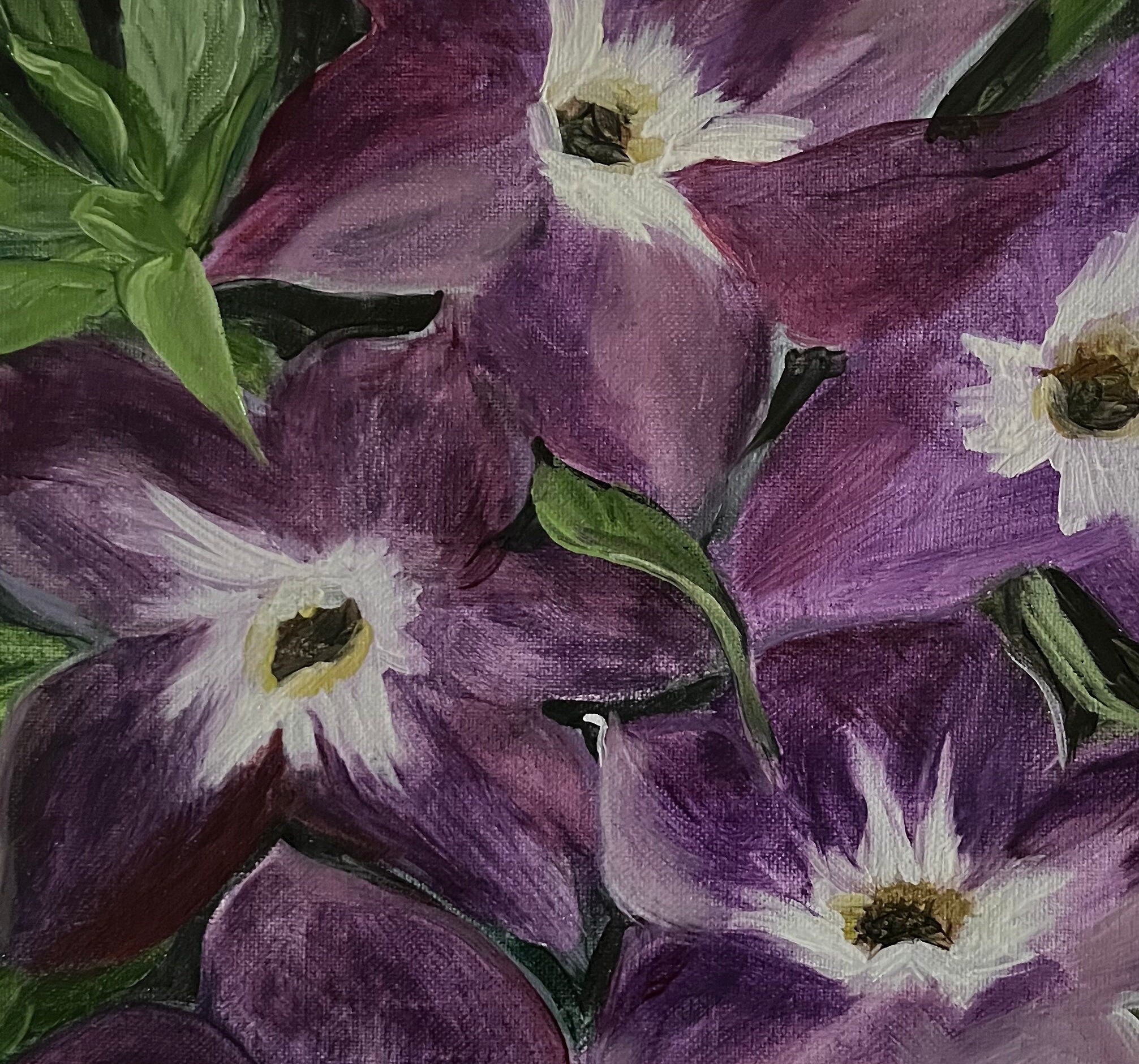 Original Oil Painting With Purple Flowers - Etsy