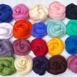 Wool Roving Mix SALE 20/40 Colours 19-21 Micron 9.5/19oz (270/540g ...