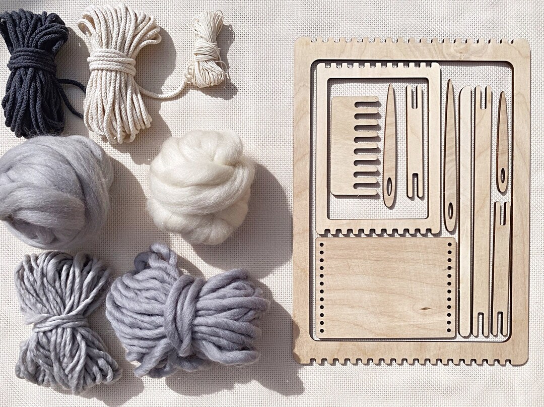 Weaving Loom Kit/black White Pallete/woven Tapestry/do It Yourself ...