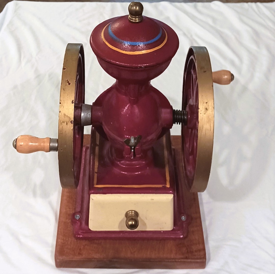 Vintage Circa 1960's Cast Iron John Wright Inc. Wrightsville PA Double Wheel Coffee Mill Grinder ...
