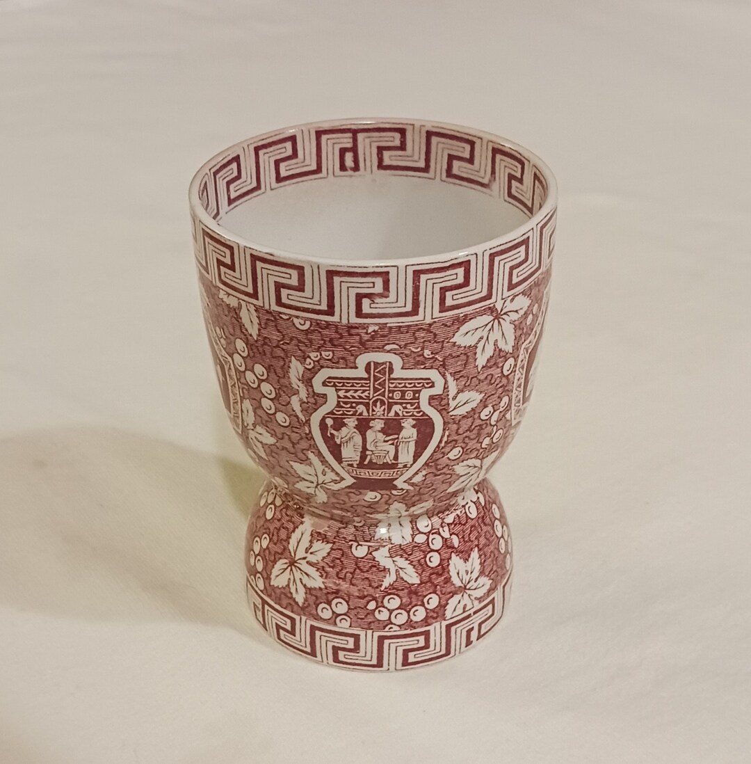 RARE Antique Spode Red Greek Pattern Double Egg Cup / - Etsy