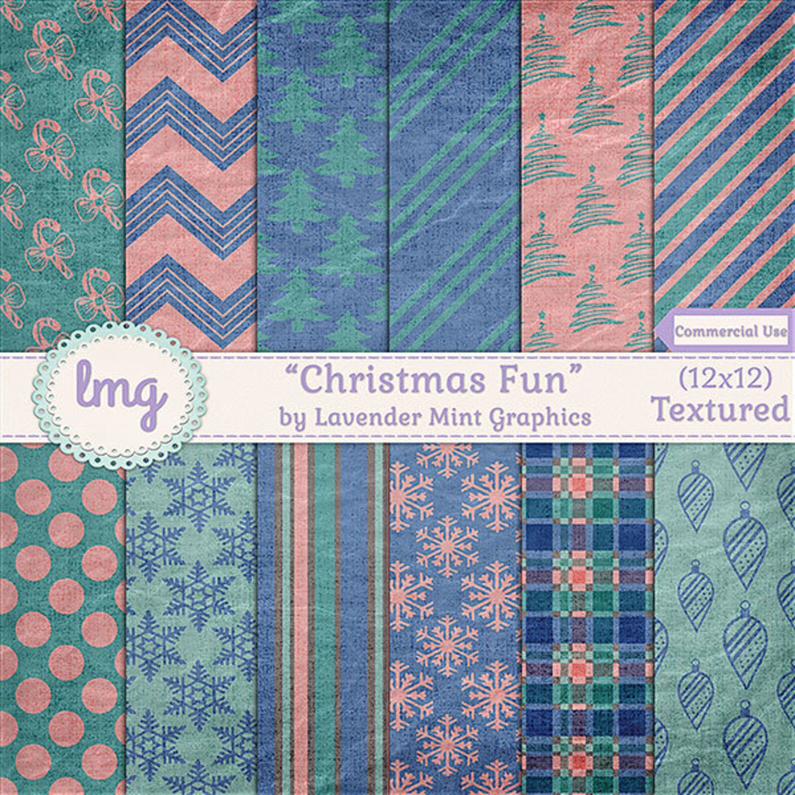 Christmas Digital Paper Backgrounds Christmas Fun | Etsy