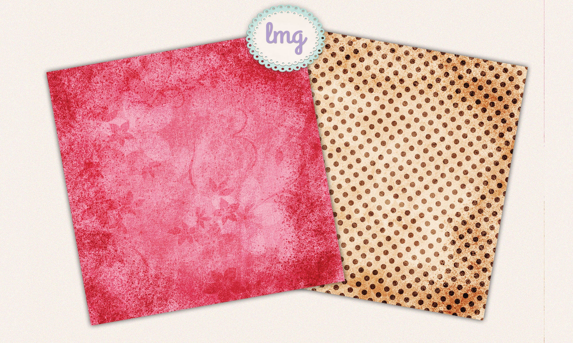 Pink and Brown Digital Scrapbooking Paper Vintage, Rustic, Shabby Chic ...