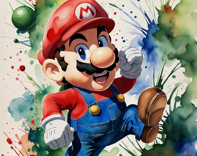 Digital Mario - Etsy