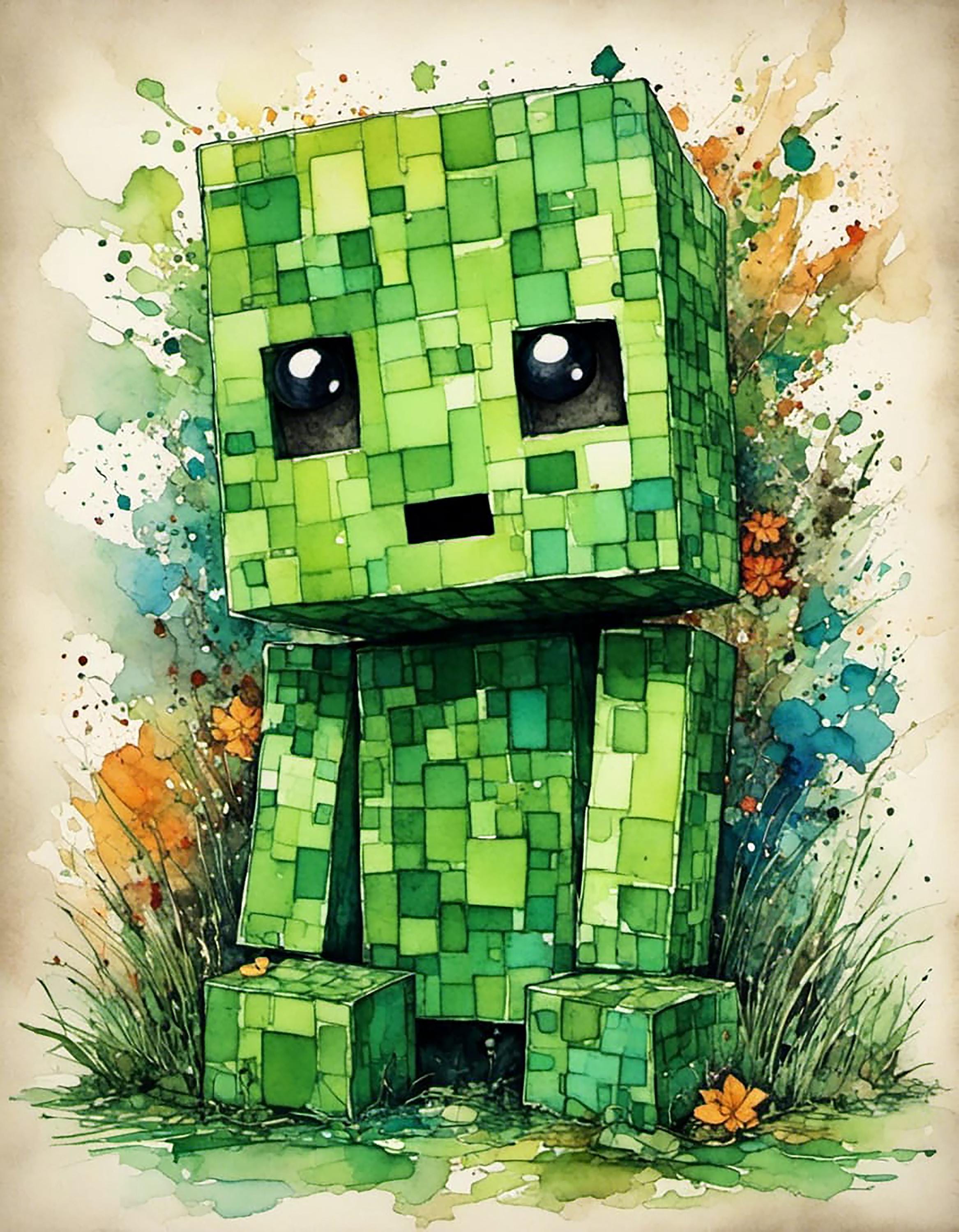 Digital Download Minecraft Cute Baby Creeper - Etsy