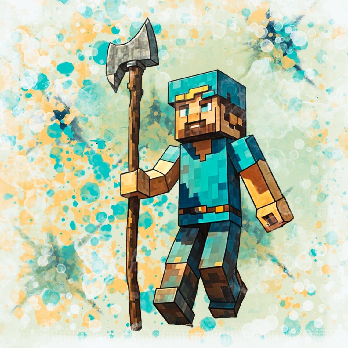 Digital Download Minecraft Mob With Axe - Etsy