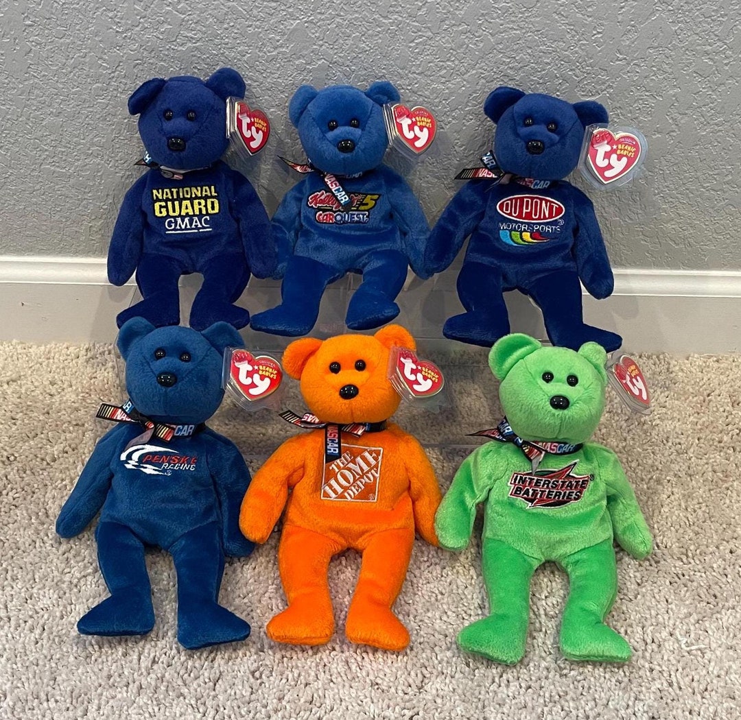 Ty Beanie Babies - Nascar Racing Bears - Mears (#25), Busch (#5 ...