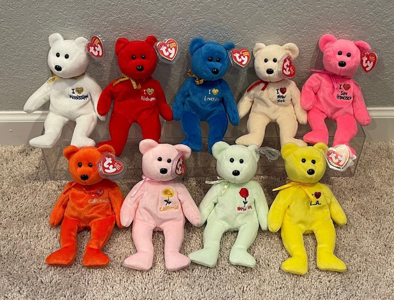 Ty Beanie Babies - I Love State and City Bears - Mississippi, Alabama ...