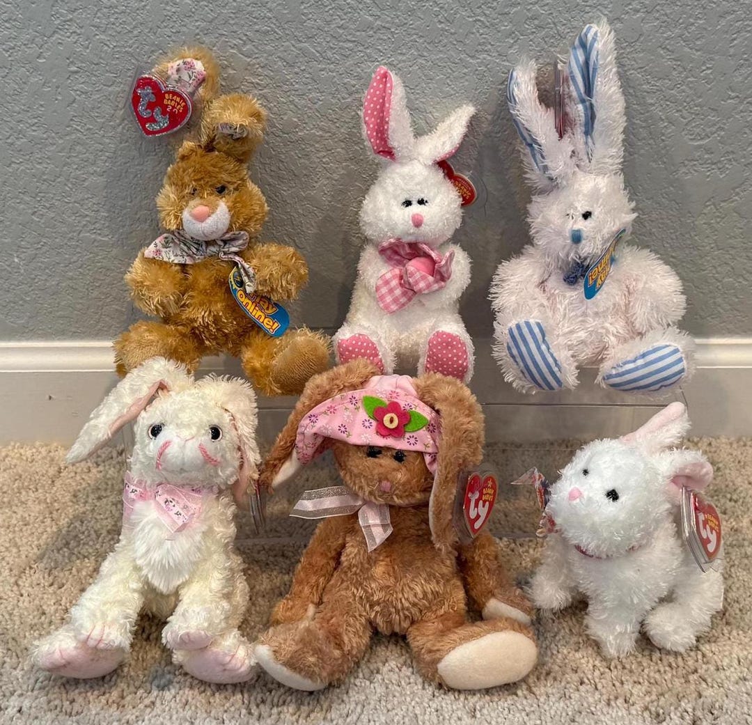Ty Beanie Babies - Easter Bunny Rabbits - Hutches, Pansy, Hopsy ...